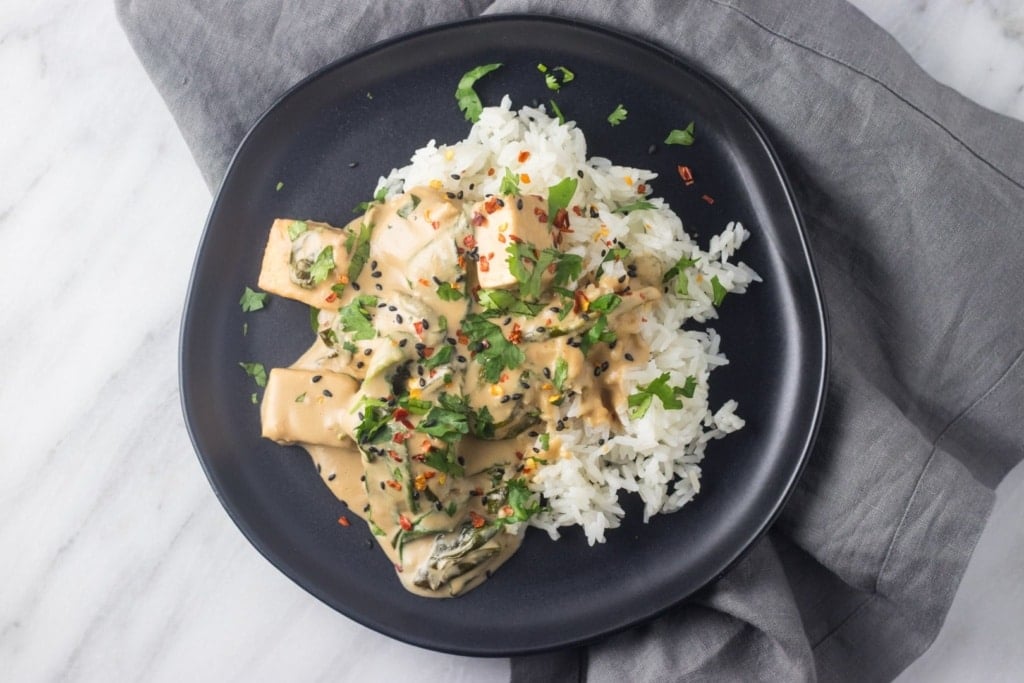 Low FODMAP Thai Pra Ram Tofu - Fun Without FODMAPs