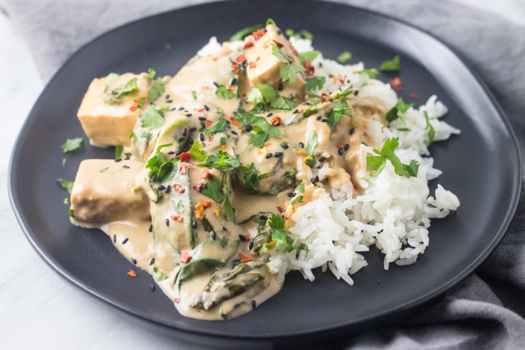 Low FODMAP Thai Pra Ram Tofu - Fun Without FODMAPs