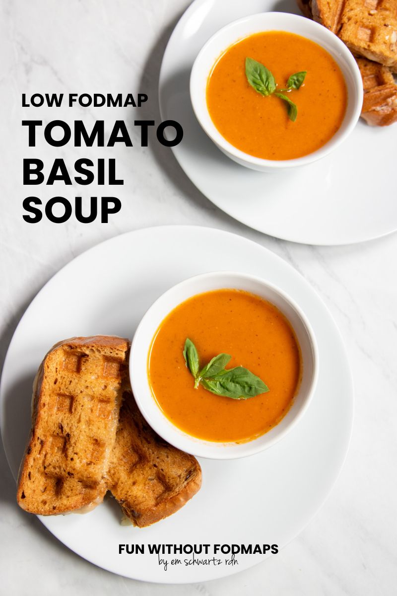 Low FODMAP Tomato Basil Soup - Fun Without FODMAPs